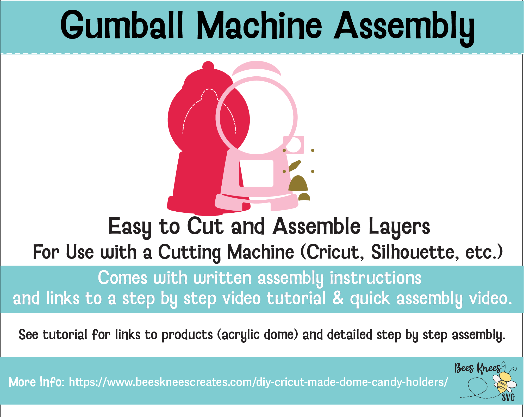 Gumball Machine Dome Candy Holder SVG File – Bees Knees SVG