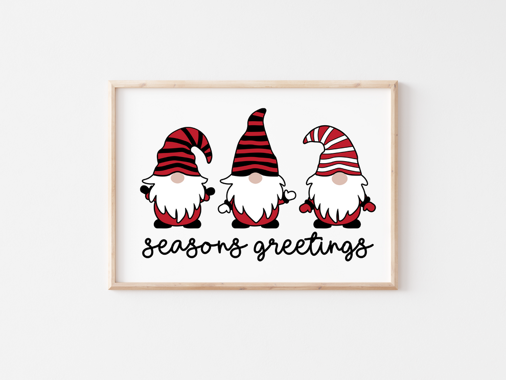 Christmas Gnomes Seasons Greetings SVG File – Bees Knees SVG