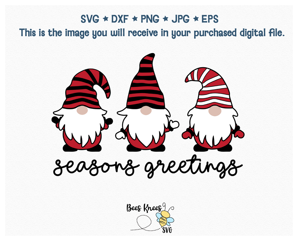Christmas Gnomes Seasons Greetings SVG File – Bees Knees SVG