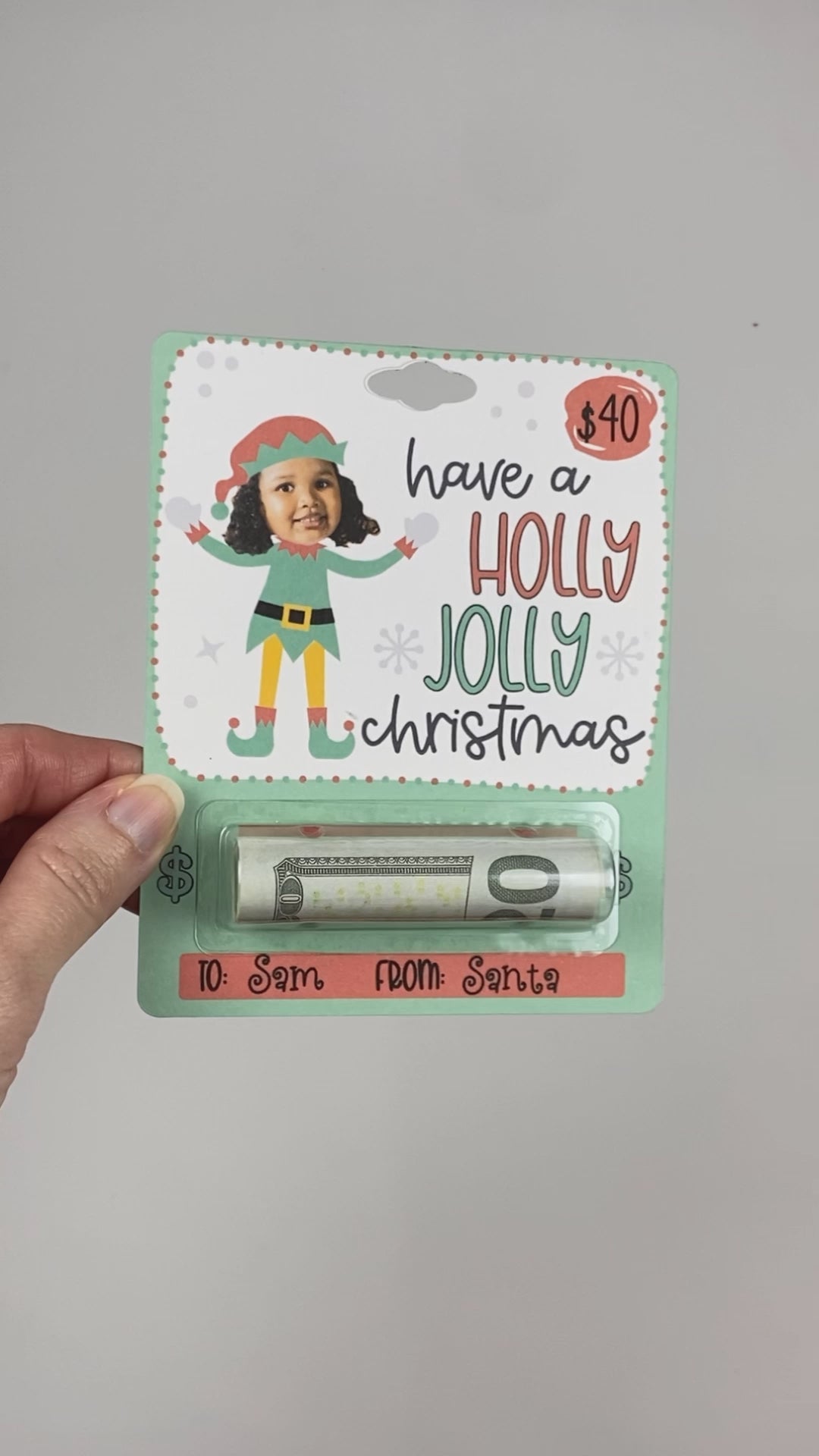 DIY Custom Printable Photo Elf Money Card SVG – Bees Knees SVG